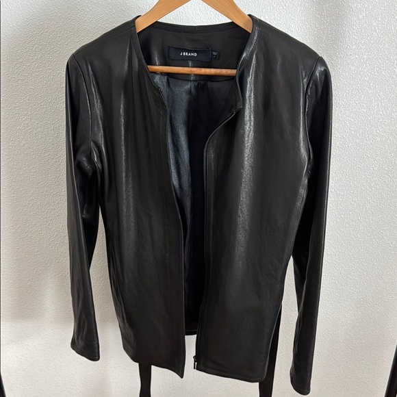 J Brand | Jackets & Coats | J Brand Black Leather Jacket Slim Tailored ...